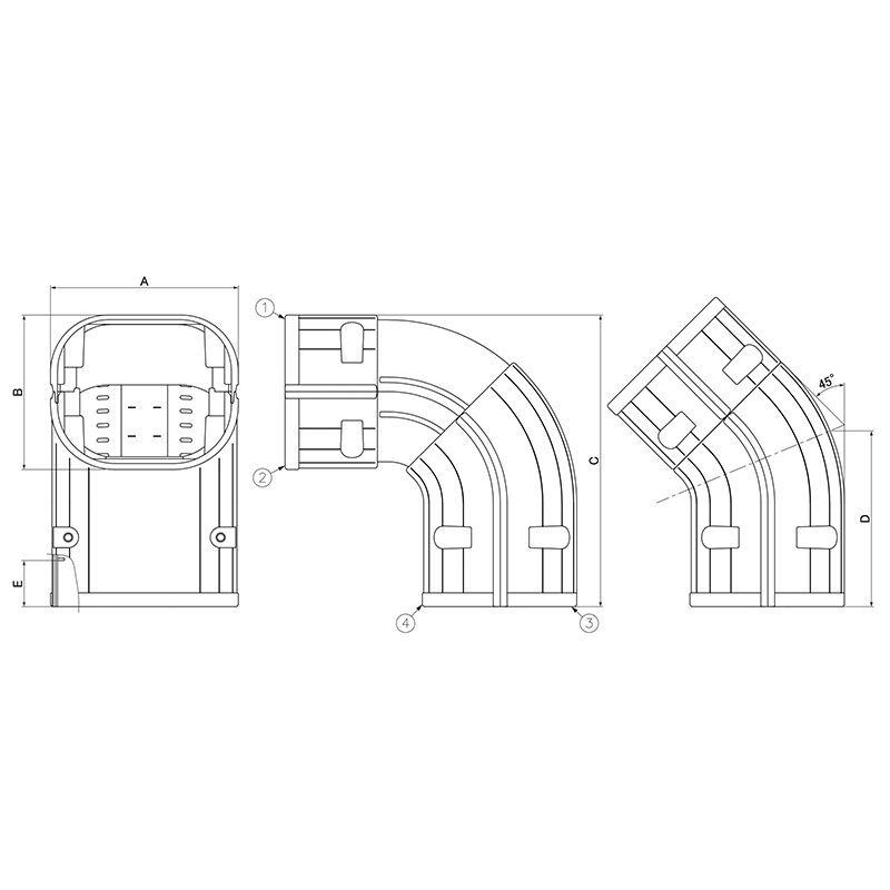 SCS Adjustable Flat Ell - Inaba Denko