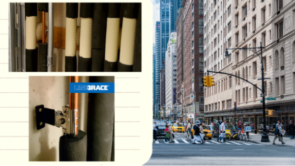 LineBrace Vertical Pipe Support Brackets Aids in NYC HVAC Retrofit